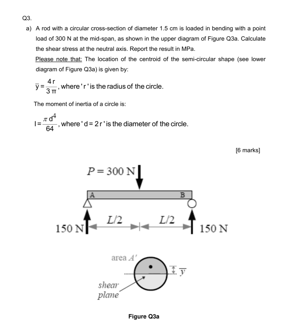 Solved Q3. a) A rod with a circular cross-section of | Chegg.com