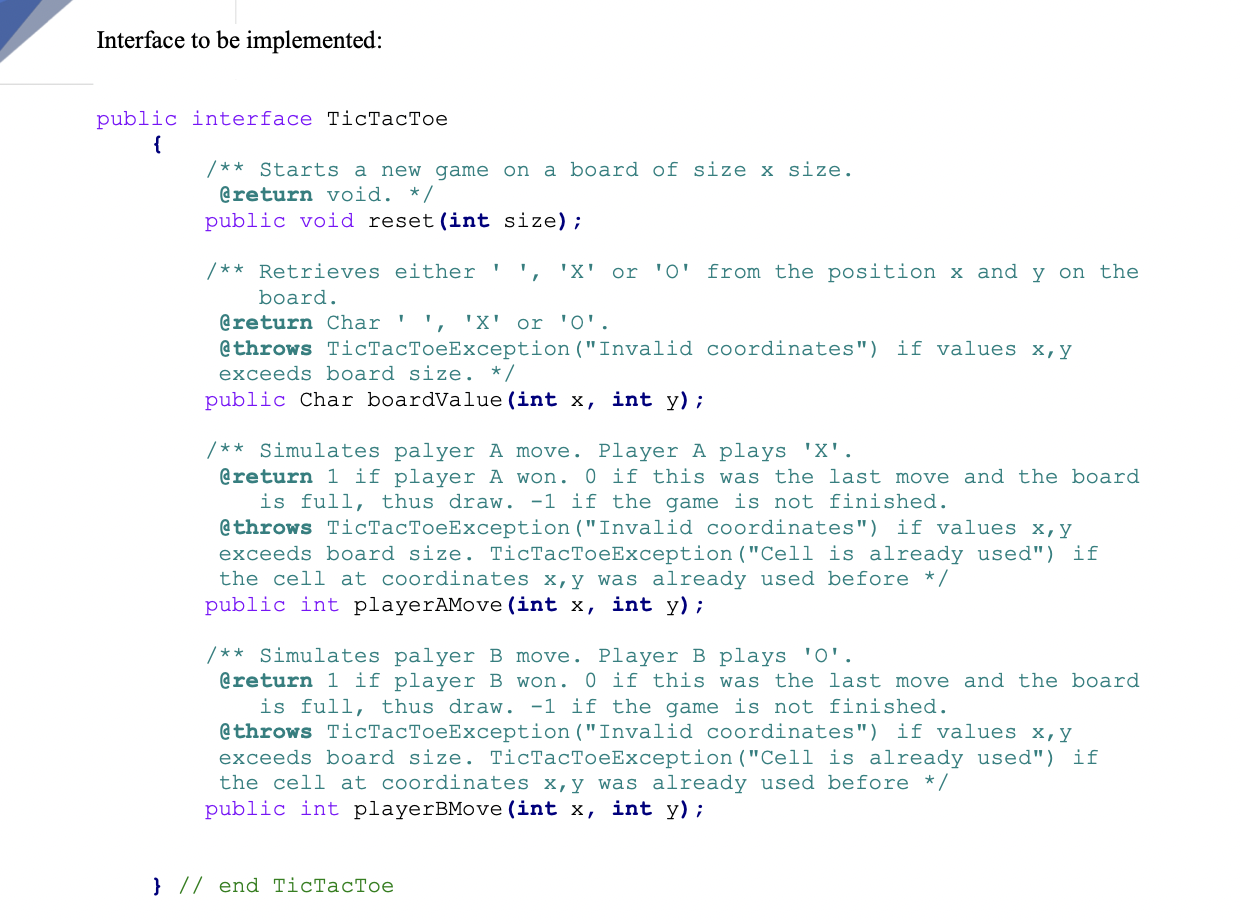 Solved 2. Implement an ADT that can used as a Tic-Tac-Toe | Chegg.com