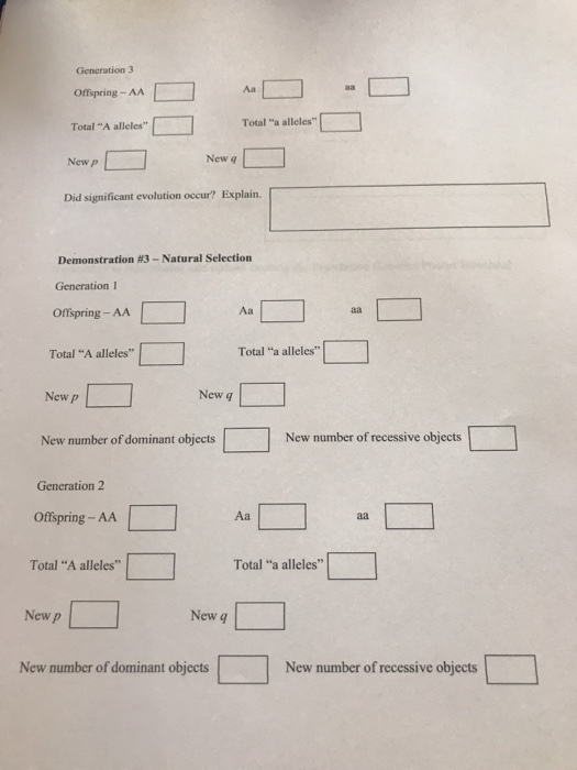 Solved Population Genetics: At Home Demonstration | Chegg.com