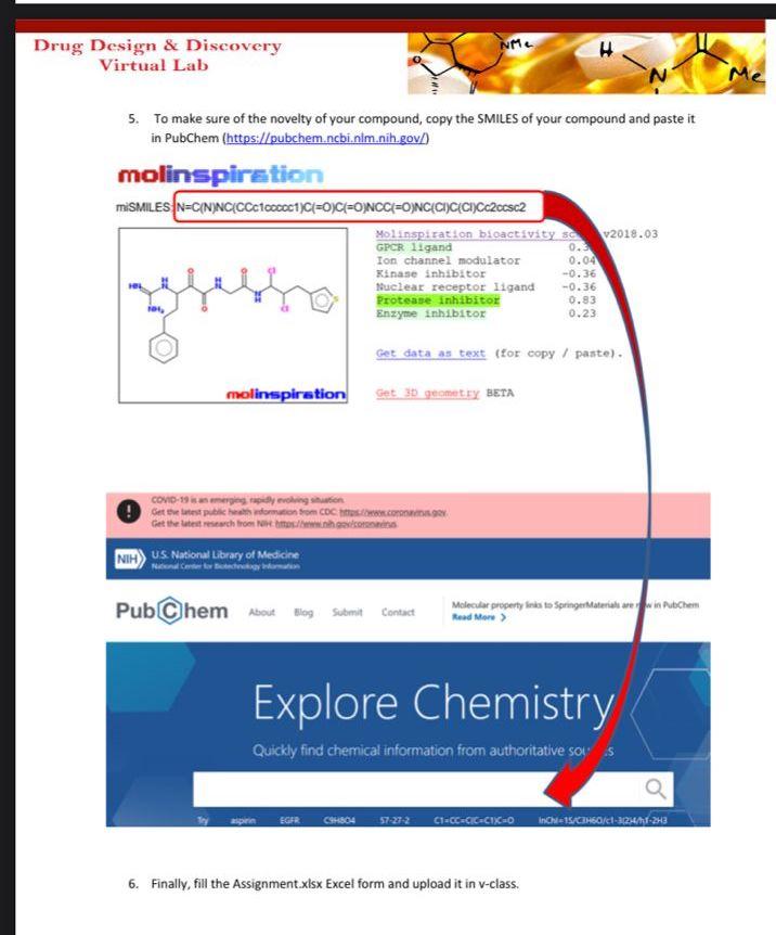 Assignment: Introducing Molinspiration Background: A | Chegg.com