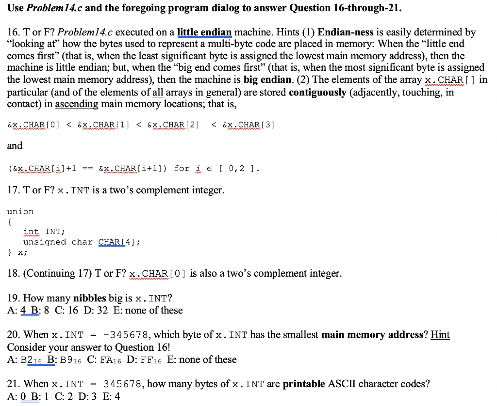 Use Problem 14c And The Foregoing Program Dialog To Chegg