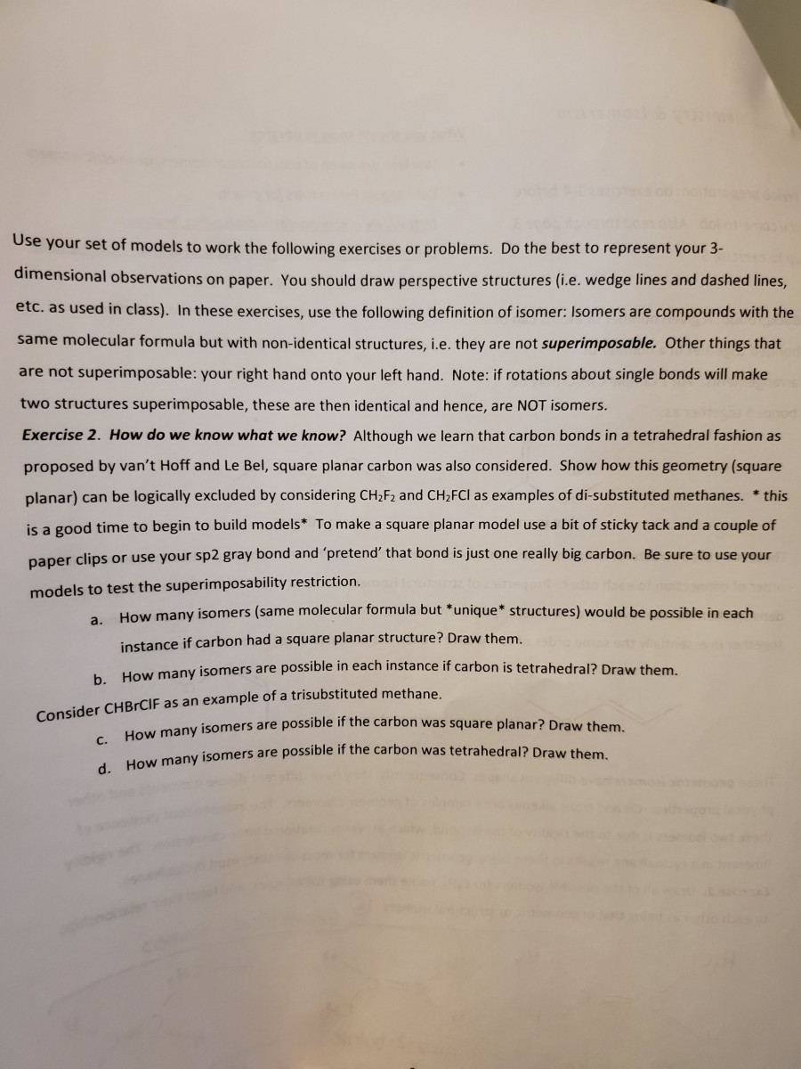 Solved Use your set of models to work the following | Chegg.com