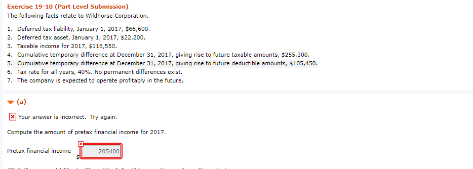 Solved Exercise 19-10 (Part Level Submission) The following | Chegg.com