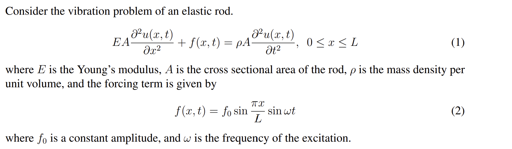 Solved Consider the vibration problem of an elastic rod. | Chegg.com