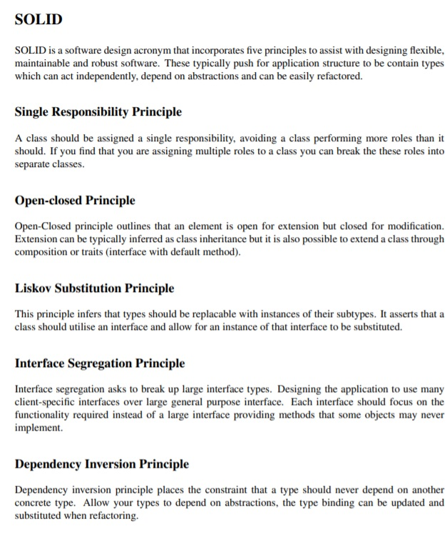 Solved SOLID SOLID is a software design acronym that | Chegg.com