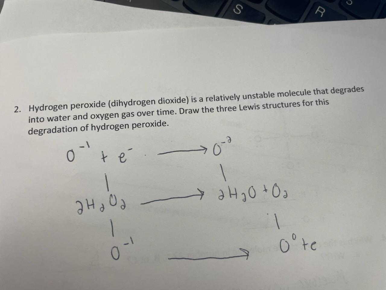 Solved 2. Hydrogen peroxide (dihydrogen dioxide) is a | Chegg.com