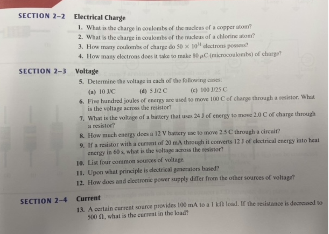 Solved SECTION 2-2 Electrical Charge 1. What is the charge | Chegg.com