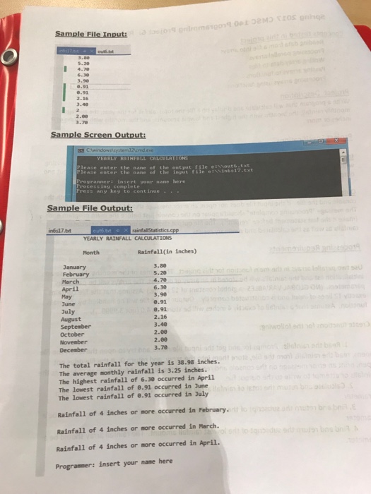 Solved Sprin 9 2017 CMSC 140 Programming Project 6: Rainfall | Chegg.com