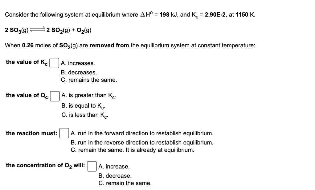 Solved Consider the following system at equilibrium where Ho | Chegg.com