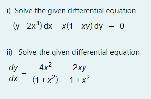 Solved i) Solve the given differential equation (y-2x) dx | Chegg.com