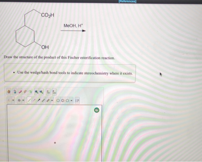 Solved References CO2H MeOH, H OH Draw the structure of the | Chegg.com