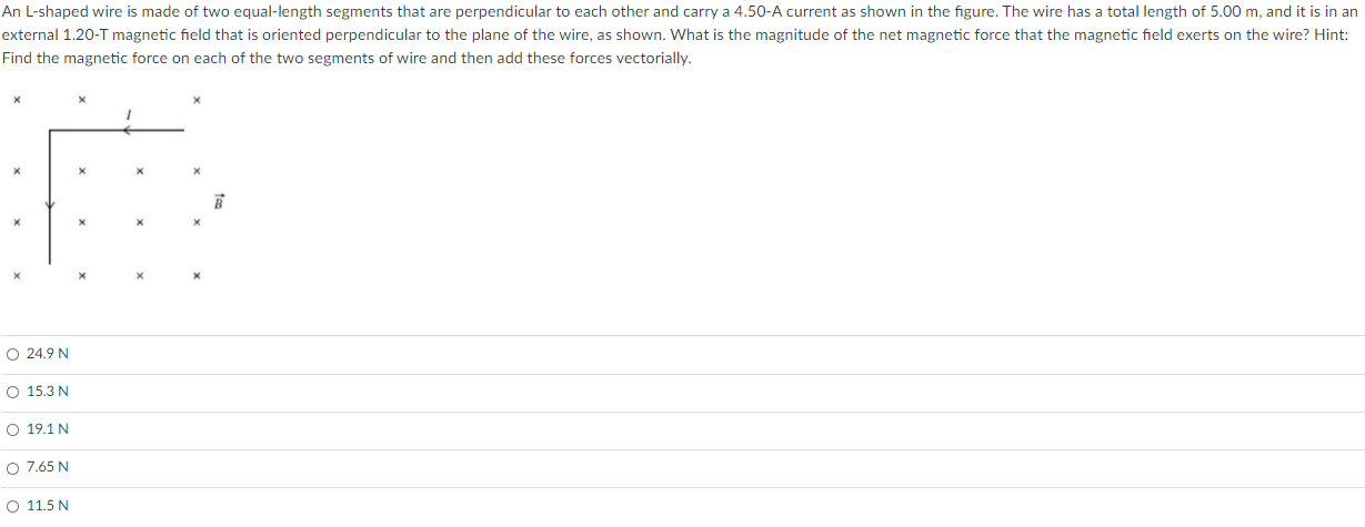 Solved An L-shaped wire is made of two equal-length segments | Chegg.com