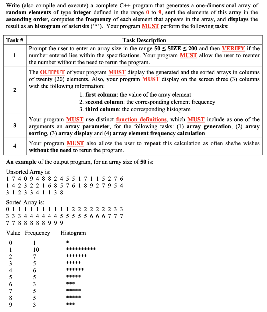 Solved Write (also compile and execute) a complete C++ | Chegg.com