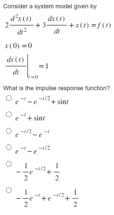 Solved Consider a system model given by | Chegg.com