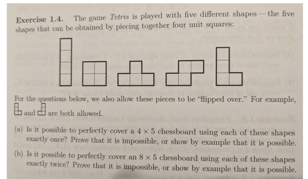 Exercise 1.4. The game Tetris is played with five | Chegg.com