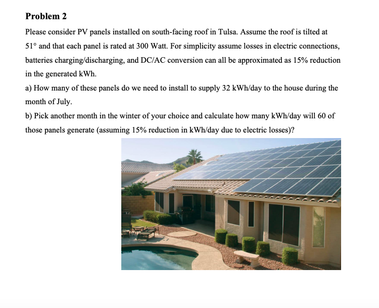Solved Problem 2 Please consider PV panels installed on | Chegg.com