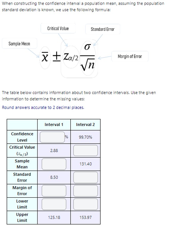 Solved When constructing the confidence interval a | Chegg.com
