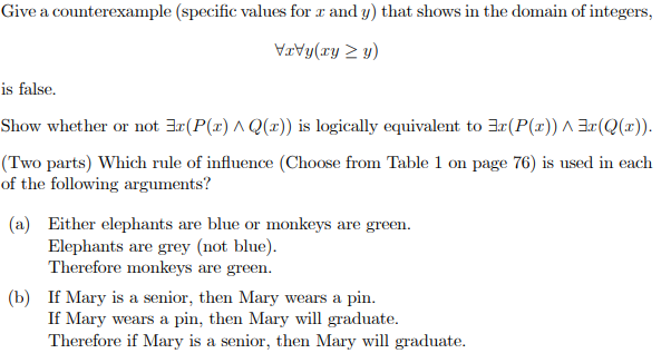 Solved Name TABLE 1 Rules of Inference. Rule of Inference | Chegg.com
