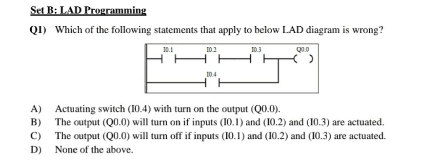 Solved Set B: LAD Programming Q1) Which of the following | Chegg.com
