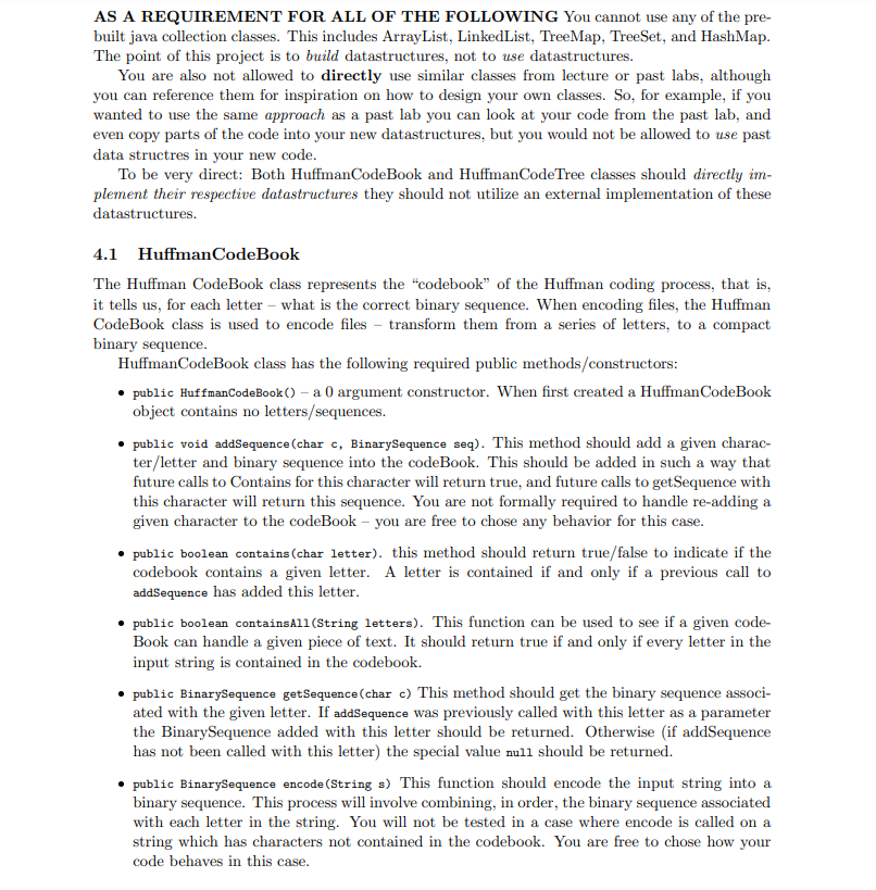 Solved Please write the following methods in Java without | Chegg.com