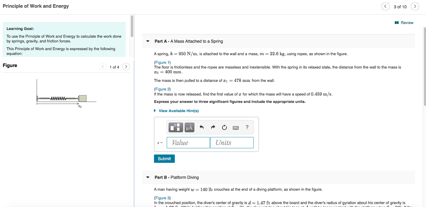 Solved Principle of Work and Energy 3 of 10 Review Learning | Chegg.com