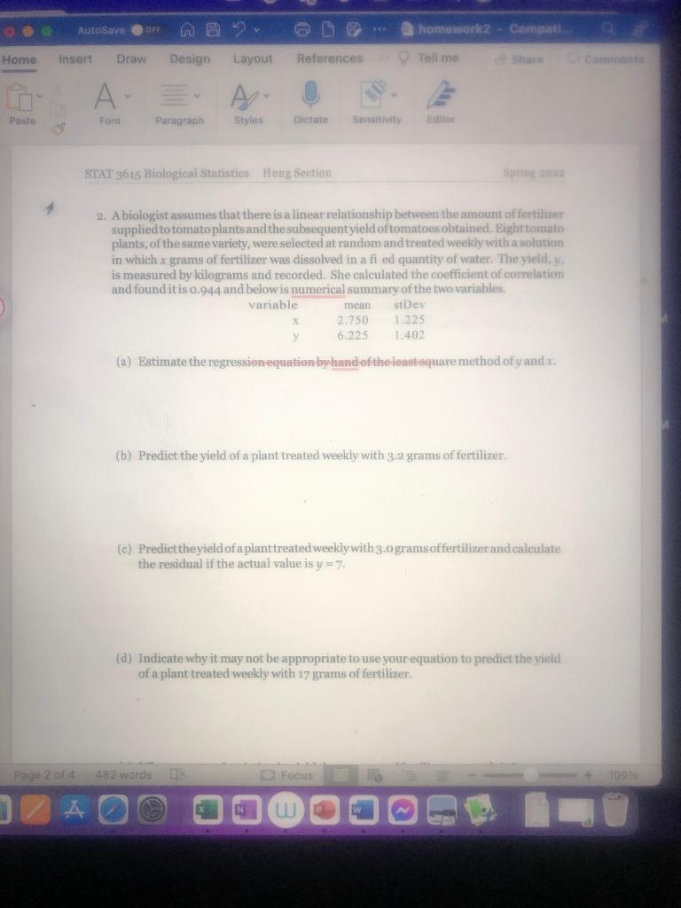 Solved AutoSave CORE homework 2 - Compati... Home Insert | Chegg.com