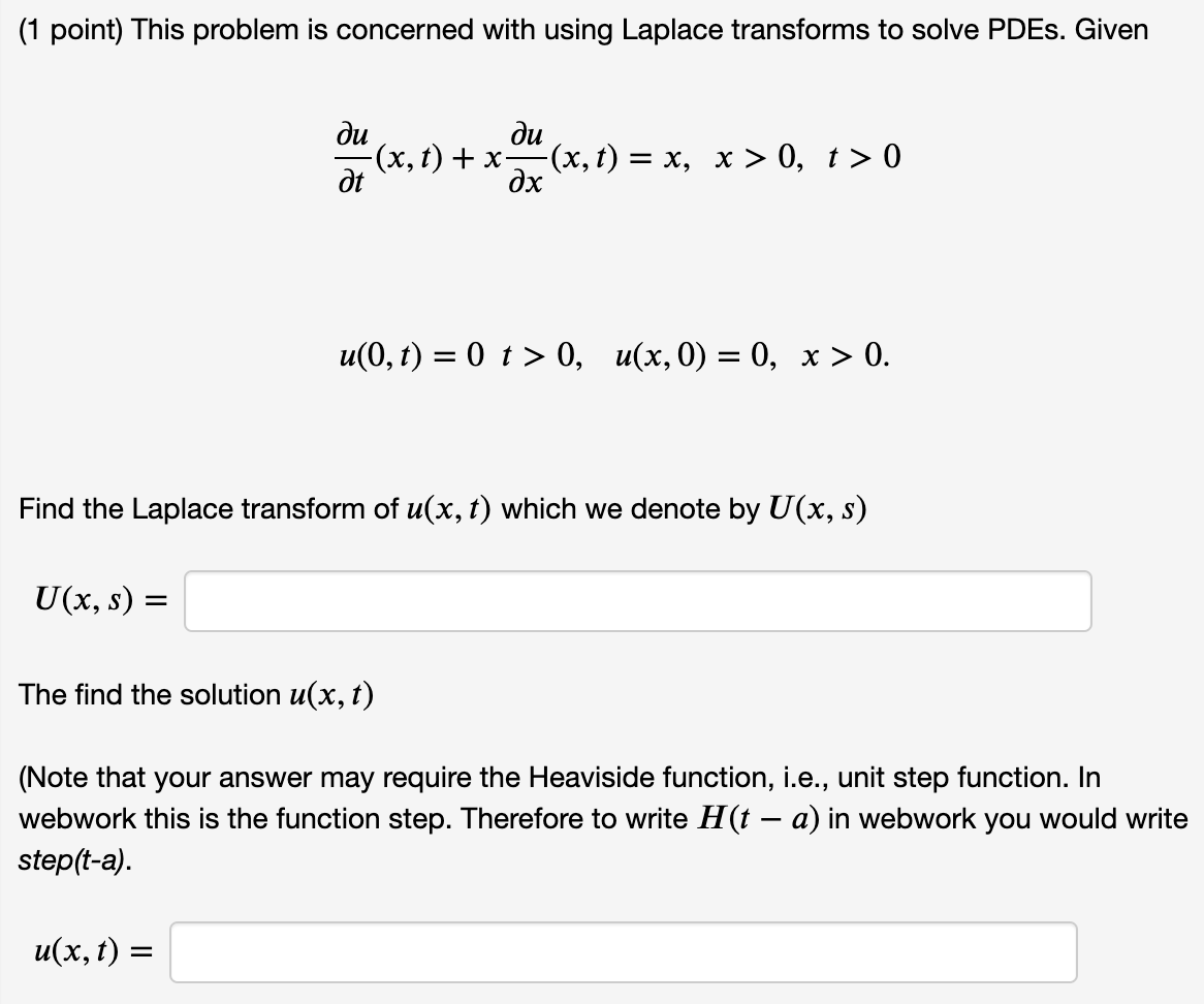Solved (1 point) This problem is concerned with using | Chegg.com