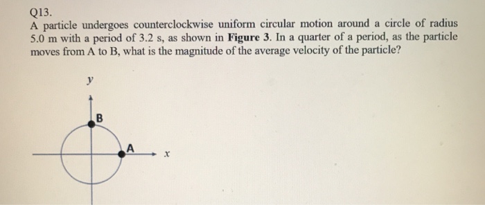 Solved Q13. A particle undergoes counterclockwise uniform | Chegg.com