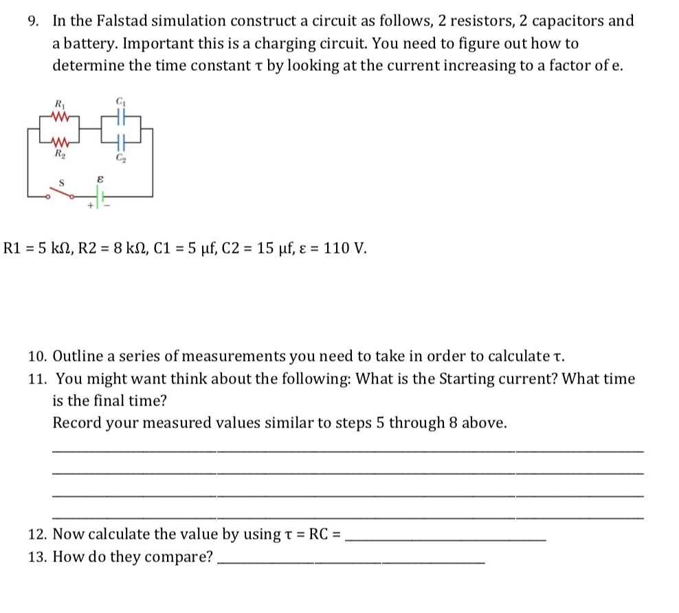 Solved Name: Date: Resistor Capacitor (RC) circuit Lab – | Chegg.com