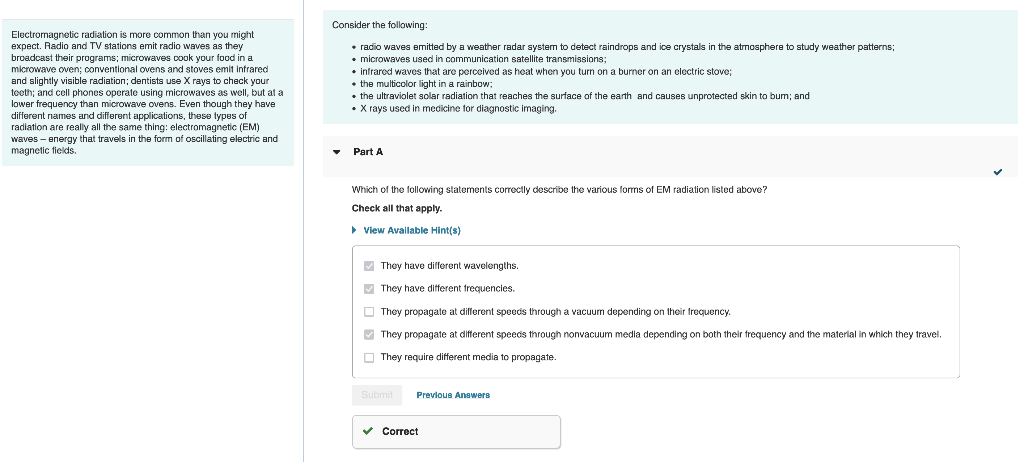 Solved Electromagnetic radiation is more common than you | Chegg.com