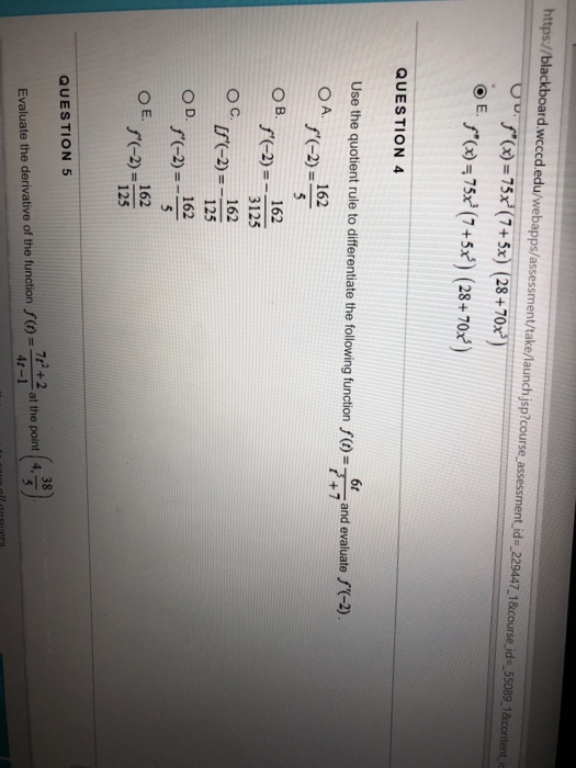 Solved https /blackboard wcccd edu/webapps assessment | Chegg.com