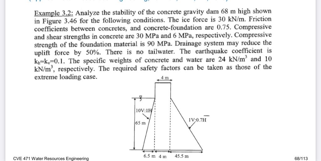 Solved Example 3.2: Analyze the stability of the concrete | Chegg.com