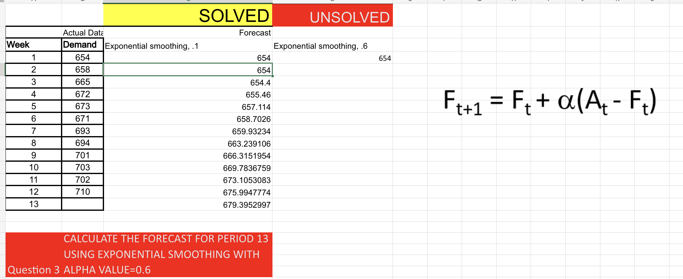 Solved CALCULATE THE FORECAST FOR PERIOD 5 USING WEIGHTED | Chegg.com