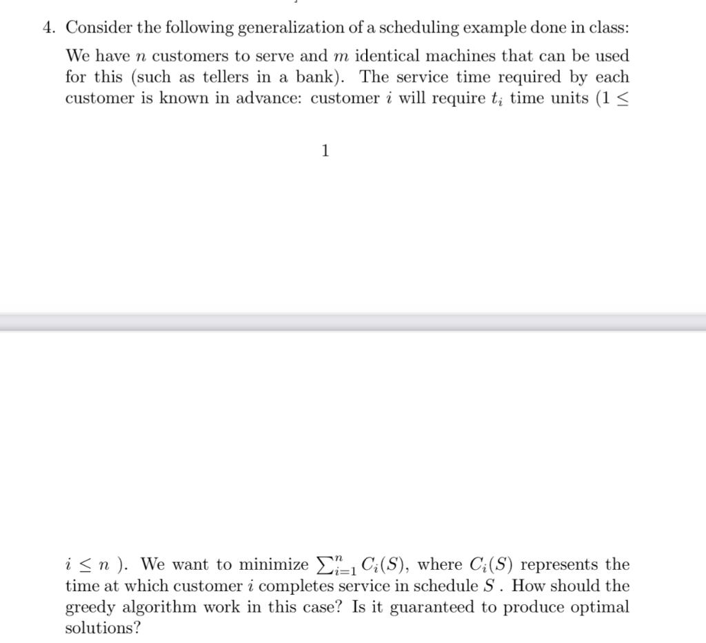 Solved 4. Consider the following generalization of a | Chegg.com