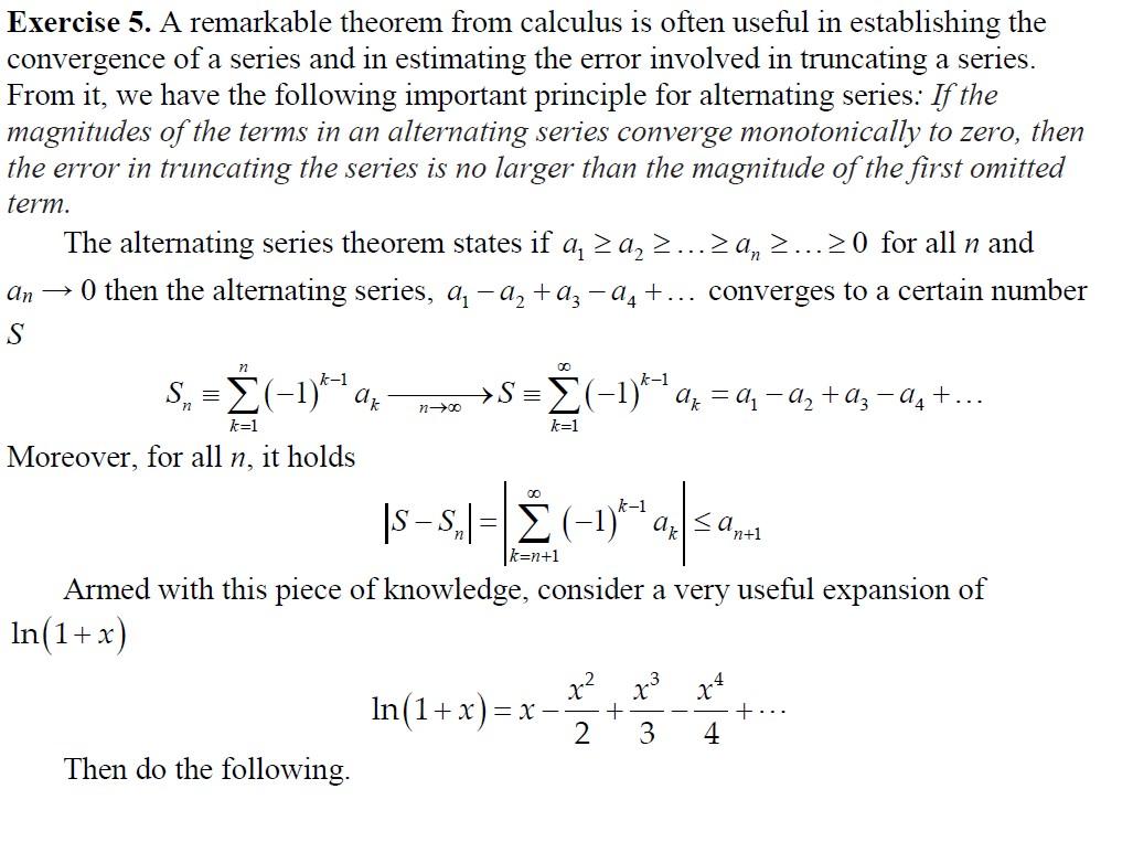 Solved Exercise 5. A remarkable theorem from calculus is | Chegg.com