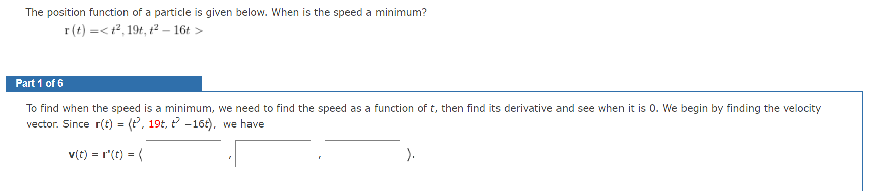 Solved The position function of a particle is given below. | Chegg.com