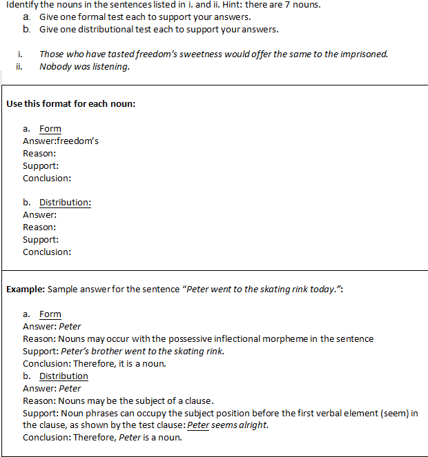 Identify the nouns in the sentences listed in i. and | Chegg.com