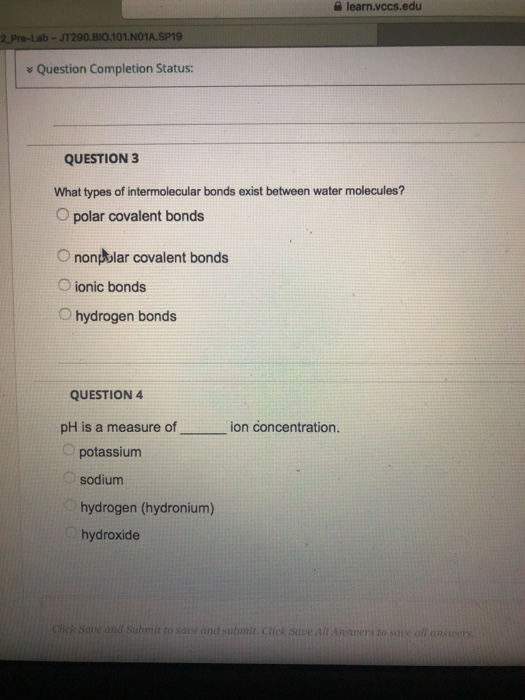Solved learn.vccs.edu 2 Pre-Lab-JT290.BIO.101.NO1A.SP19 | Chegg.com