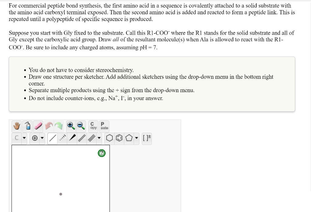 Solved For commercial peptide bond synthesis, the first | Chegg.com