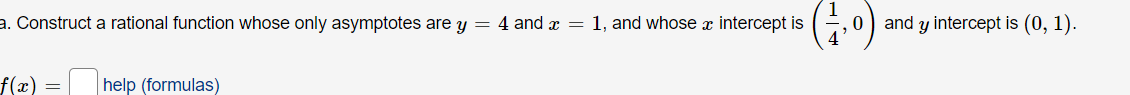 Solved a. Construct a rational function whose only | Chegg.com