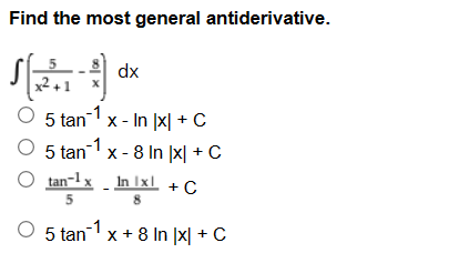 Solved Find the most general antiderivative. | Chegg.com