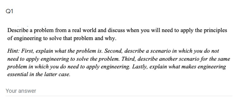 Solved Describe a problem from a real world and discuss when | Chegg.com