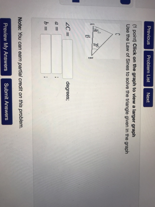Solved Previous Problem List Next (1 point) Click on the | Chegg.com