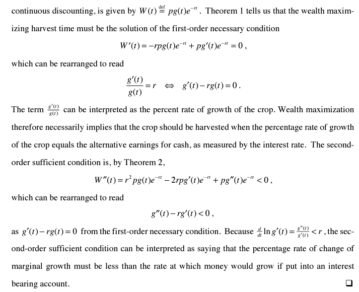 Solved Example 2.5 (Fisherian Investment): Suppose a crop is | Chegg.com