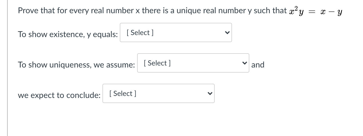 Solved Prove that for every real number x there is a unique | Chegg.com
