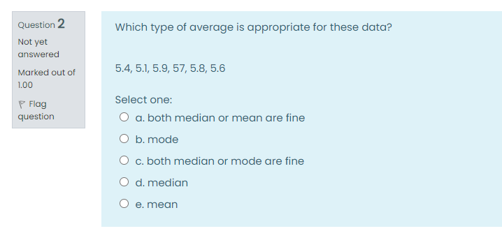 Solved Which type of average is appropriate for these data? | Chegg.com