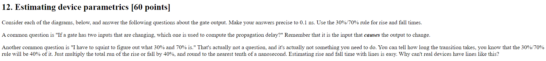 12. Estimating device parametrics [60 points] | Chegg.com