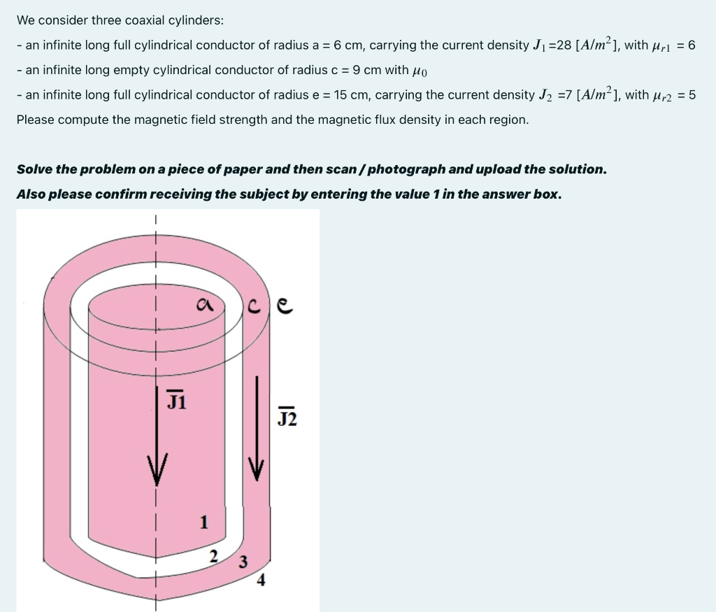 Solved We consider three coaxial cylinders: - an infinite | Chegg.com Solved We consider three coaxial cylinders: - an infinite | Chegg.com
