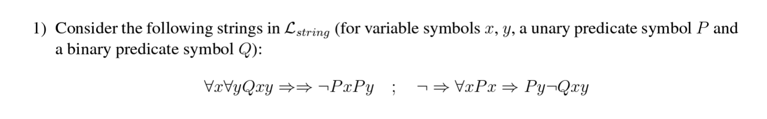 Solved Consider the following strings in Lstring (for | Chegg.com