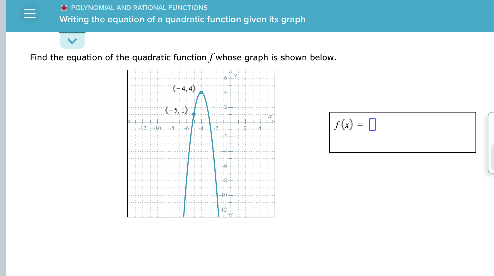 Solved = O POLYNOMIAL AND RATIONAL FUNCTIONS Writing the | Chegg.com